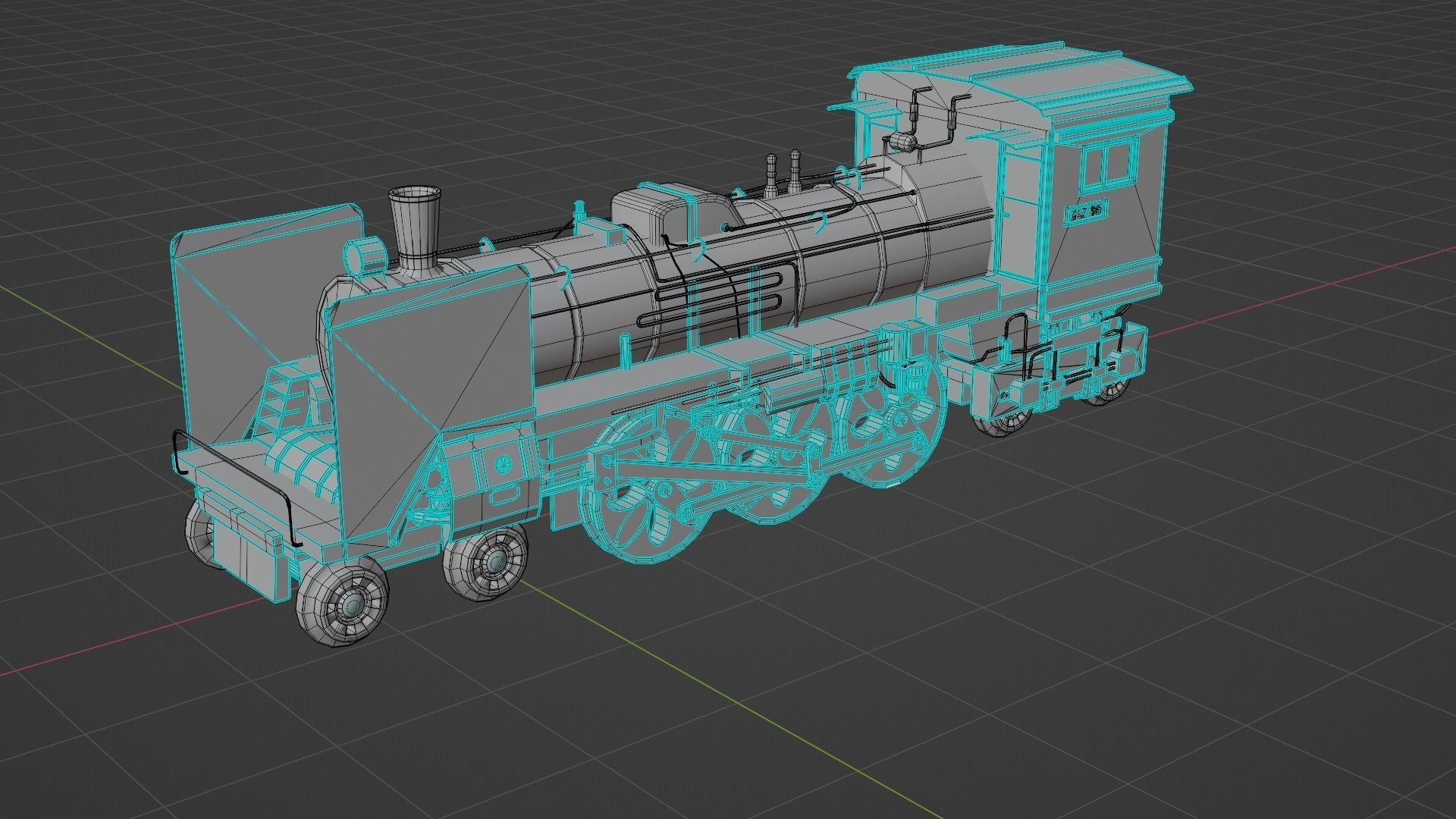 3D model Locomotive c5795 PBR Low poly game ready VR / AR / low-poly ...