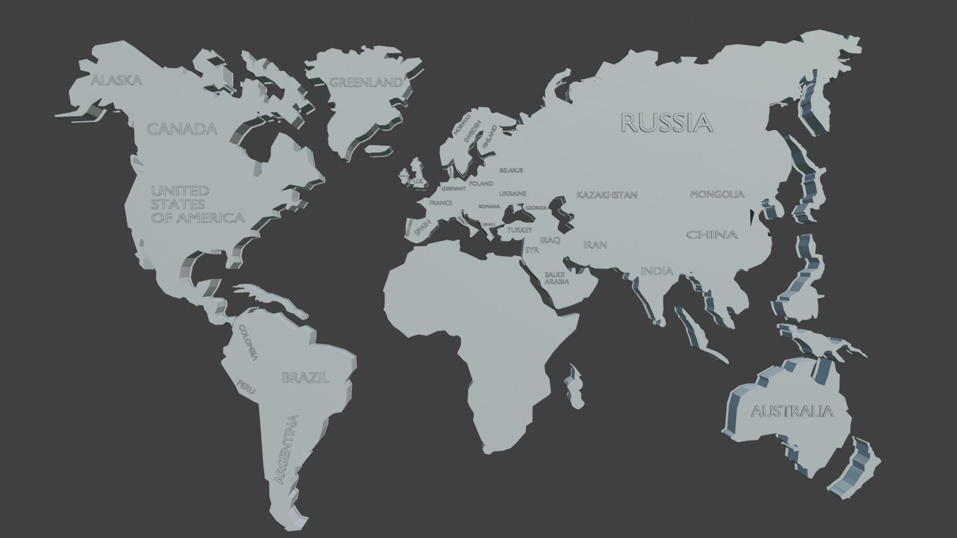 3D model World Map 3D Model VR / AR / low-poly | CGTrader