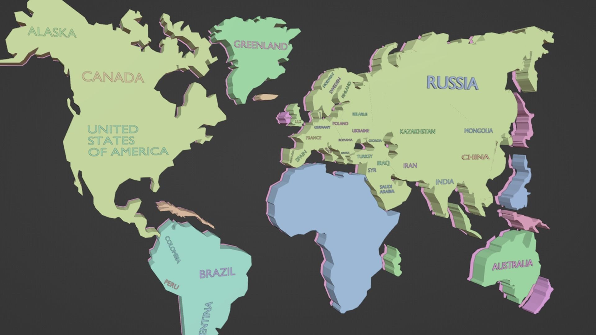 3D model World Map 3D Model VR / AR / low-poly | CGTrader