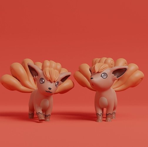 Pokemon - Vulpix with 2 poses 3D model 3D printable | CGTrader