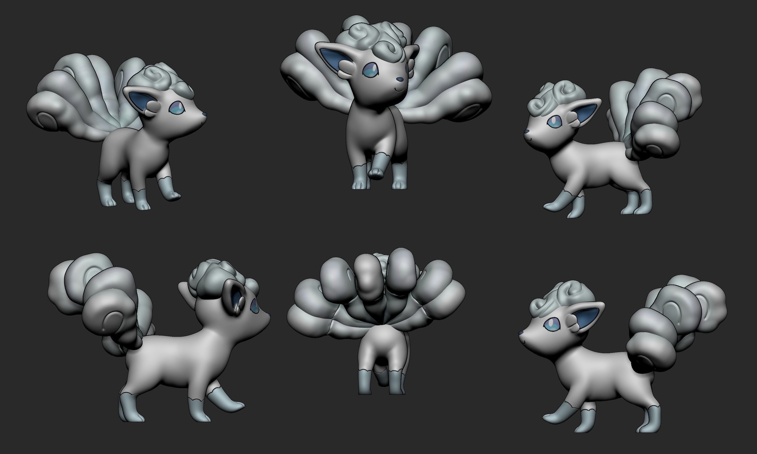Pokemon - Alolan Vulpix with 2 poses 3D model 3D printable | CGTrader