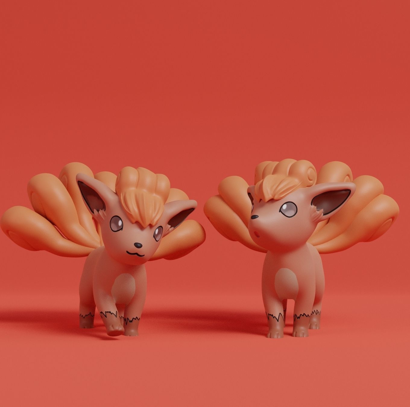 Pokemon - Vulpix and Ninetales both forms with 2 poses 3D model 3D ...