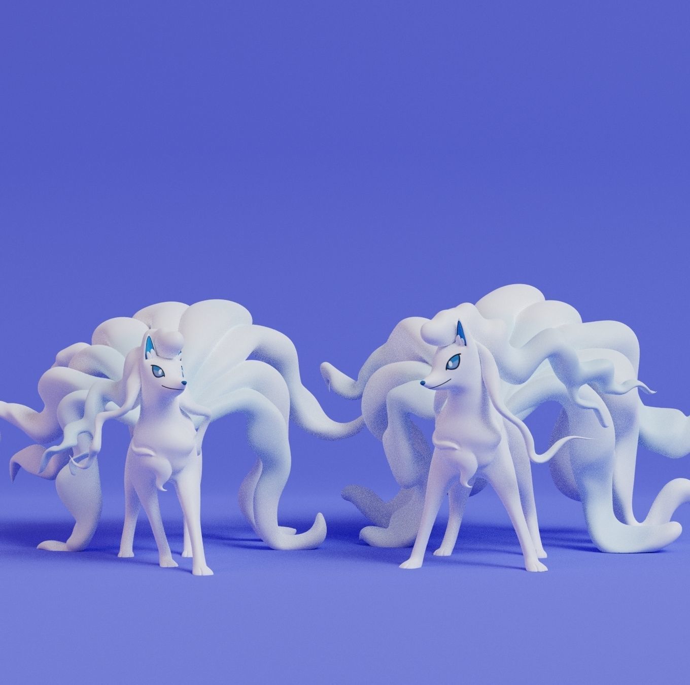 Pokemon - Vulpix and Ninetales both forms with 2 poses 3D model 3D ...