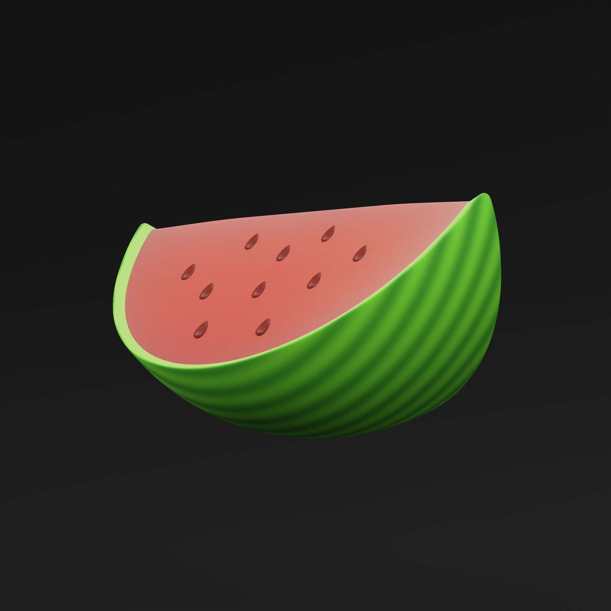 Watermelon - Stylized Cartoon icon 3D model | CGTrader