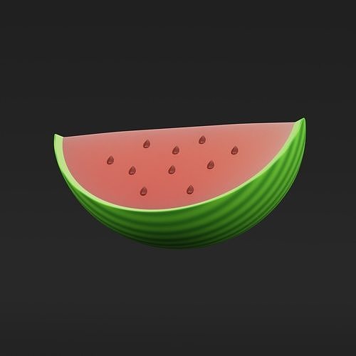 Watermelon - Stylized Cartoon icon 3D model | CGTrader