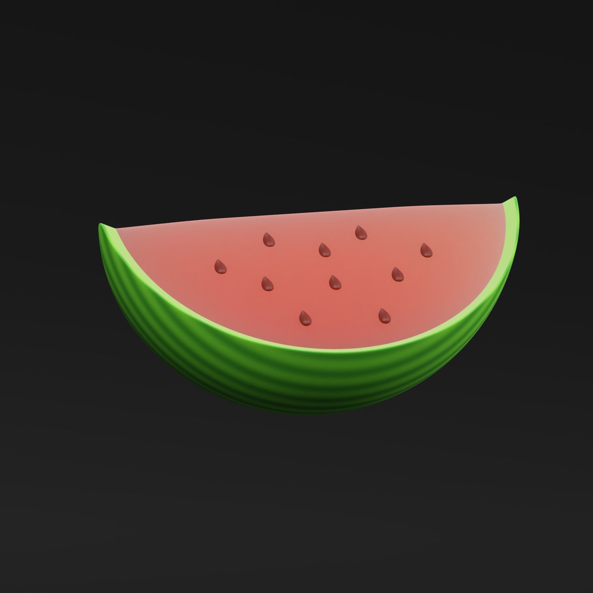Watermelon - Stylized Cartoon icon 3D model | CGTrader