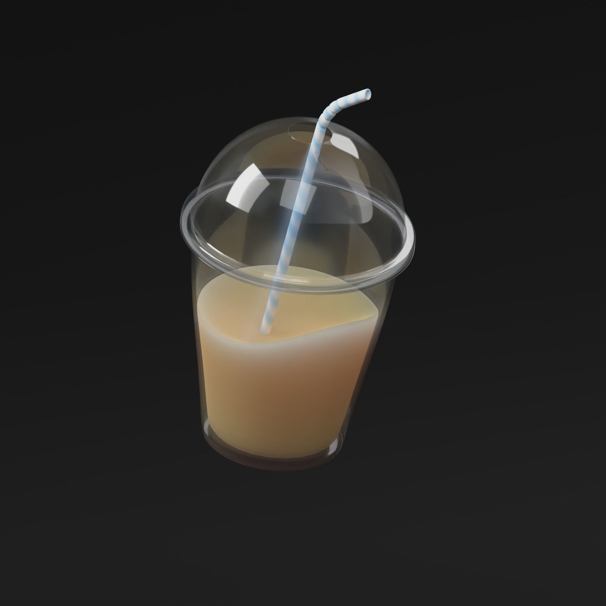 MilkShake cup of juice with straw 3D model | CGTrader