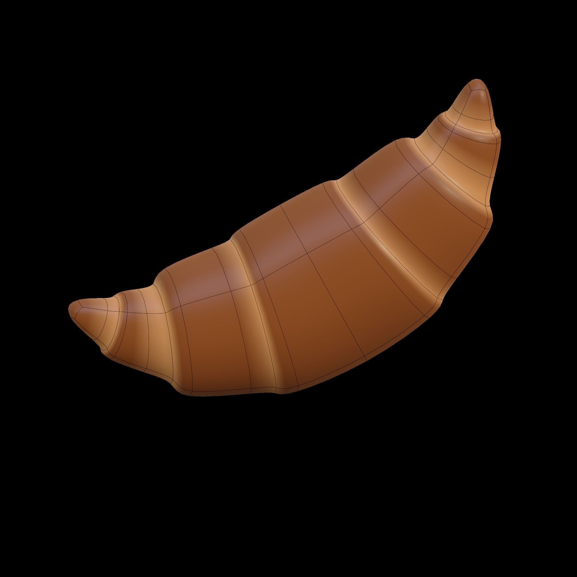 Croissant shell 3D model | CGTrader