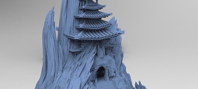 Bushido Temple rocks 2 3D model | CGTrader