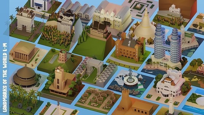 3D model Landmarks of the world L-M VR / AR / low-poly | CGTrader
