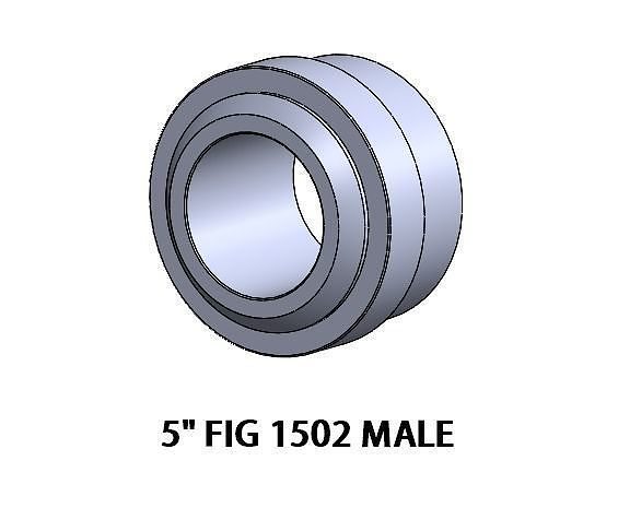 5 INCH WECO FIG 1502 MALE REAL DIMENSION 3D model | CGTrader