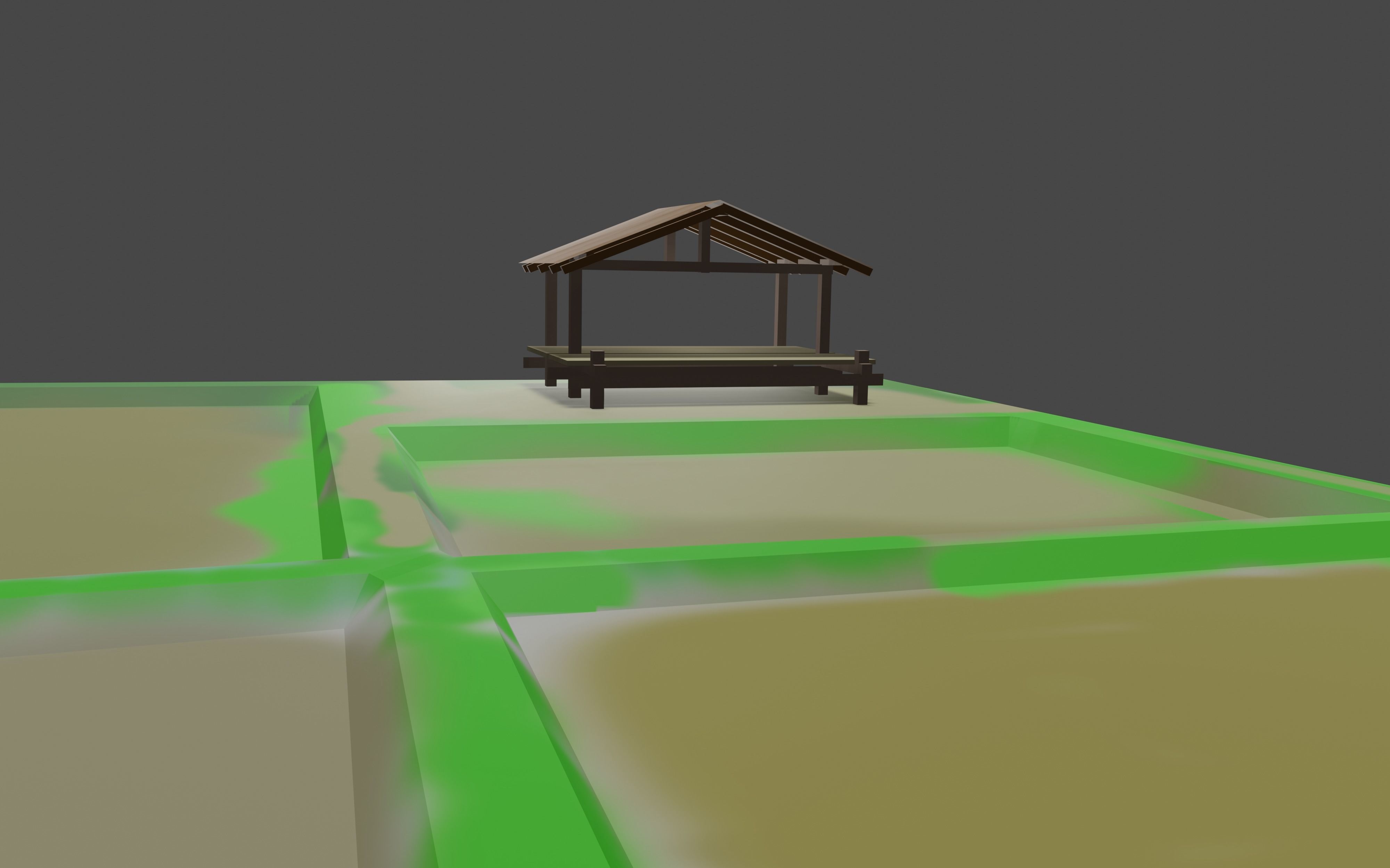 Simple cabin of rice farm low poly 3D model | CGTrader