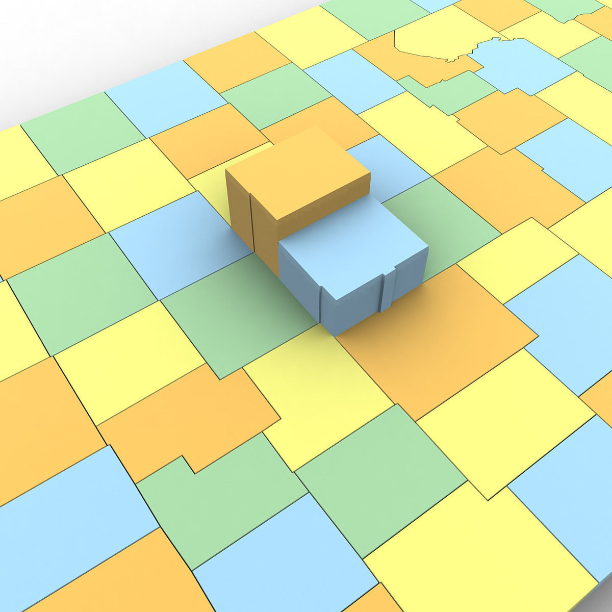 Kansas Political Map 3D model | CGTrader