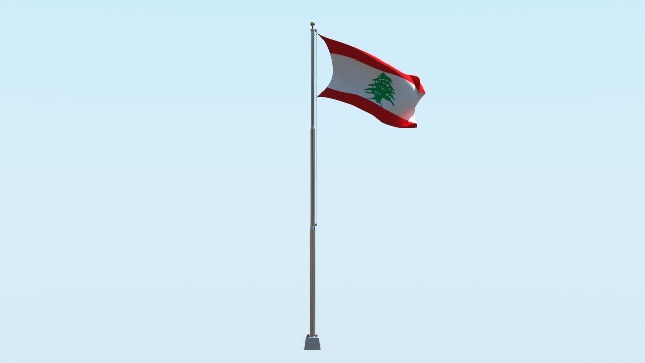 Animated Lebanon Flag 3D model animated | CGTrader