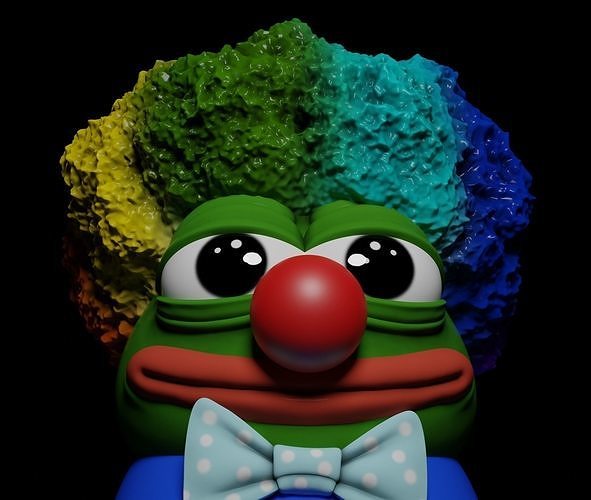 Peepoclown muppet character hair and bow tie 3D model 3D printable ...