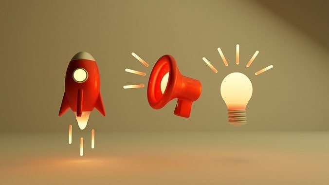 3D model 3D promotion icons kit VR / AR / low-poly | CGTrader