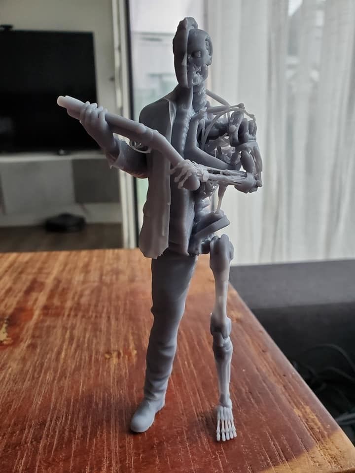 Terminator Arnold Schwarzenegger T800 Half Human Half Cyborg 3D 3D ...