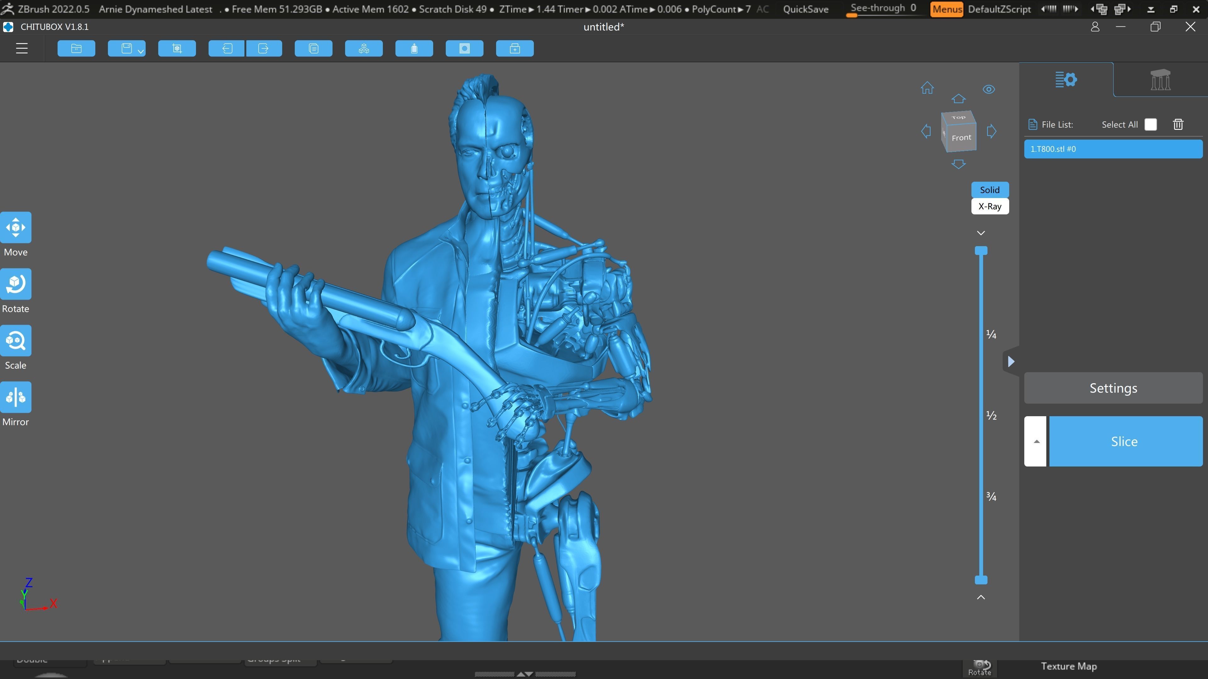 Terminator Arnold Schwarzenegger T800 Half Human Half Cyborg 3D 3D ...