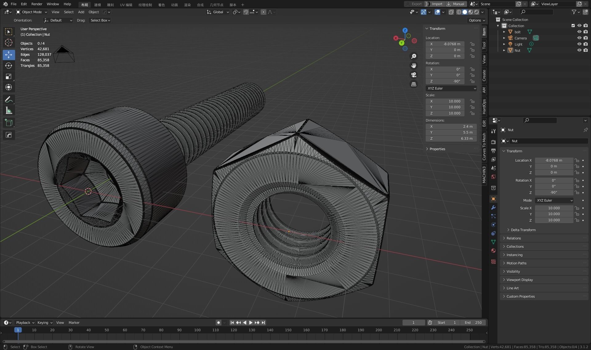 M3 hexagon socket head cap screw and M3 nut free 3D model 3D printable ...