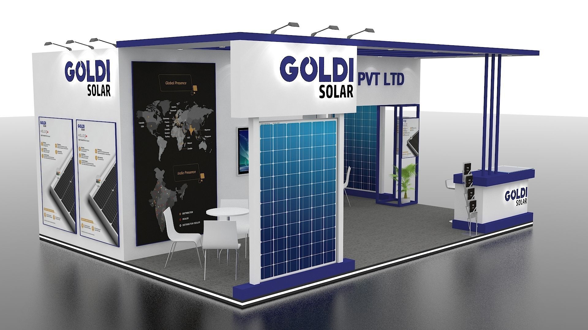 Exhibition Stand Design 8 meter x 6 meter 3 side open 3D model | CGTrader