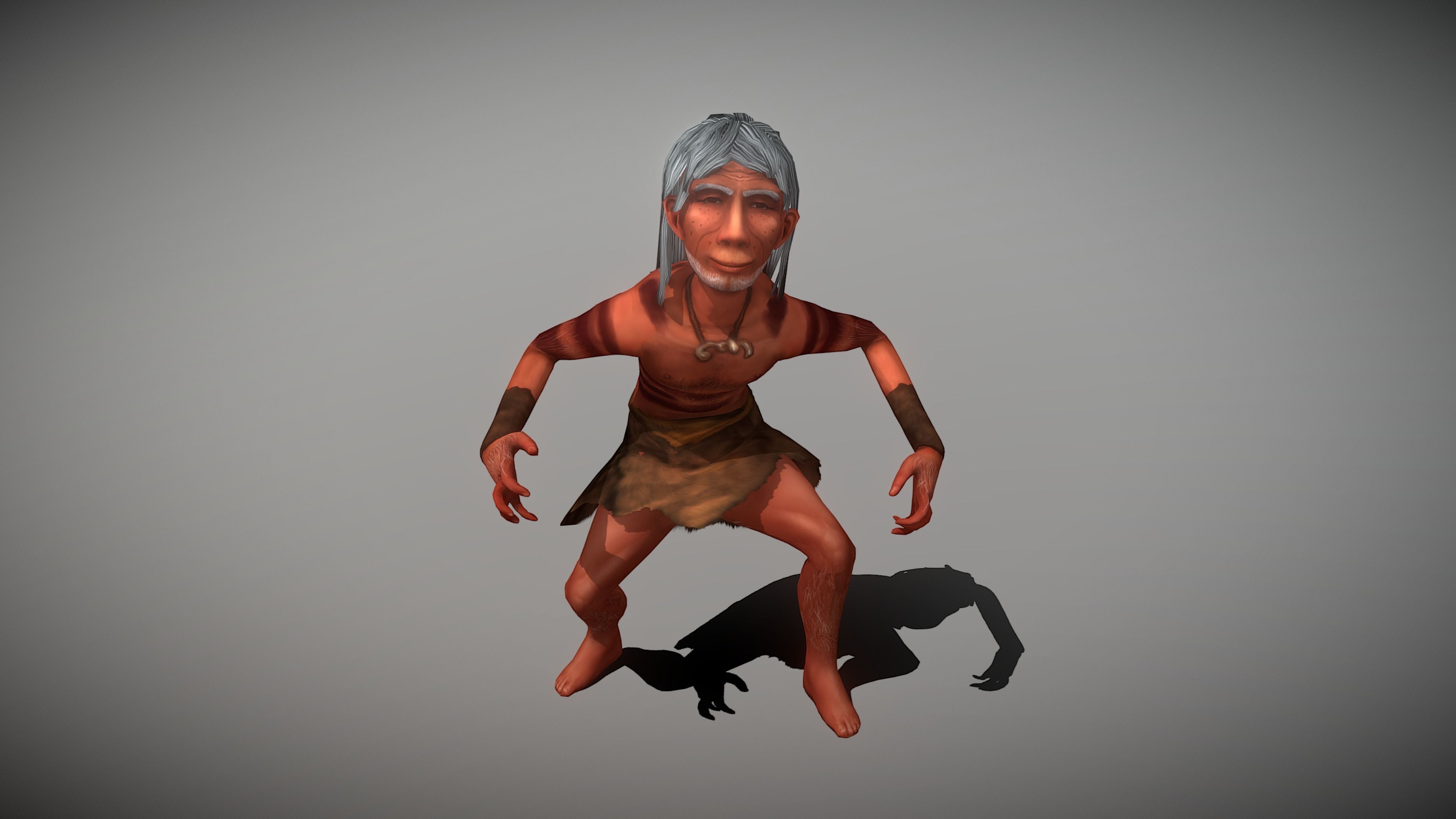 3D model Caveman Old Man VR / AR / low-poly rigged animated | CGTrader