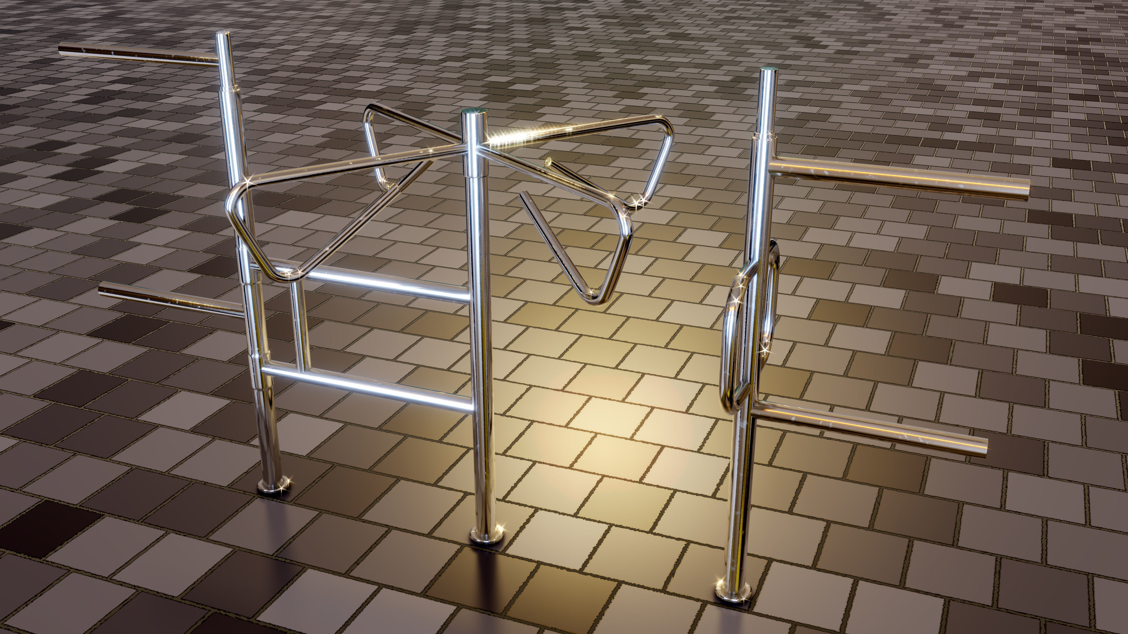 3D model Turnstile 3D model animated subdivision Supermarket museum VR ...