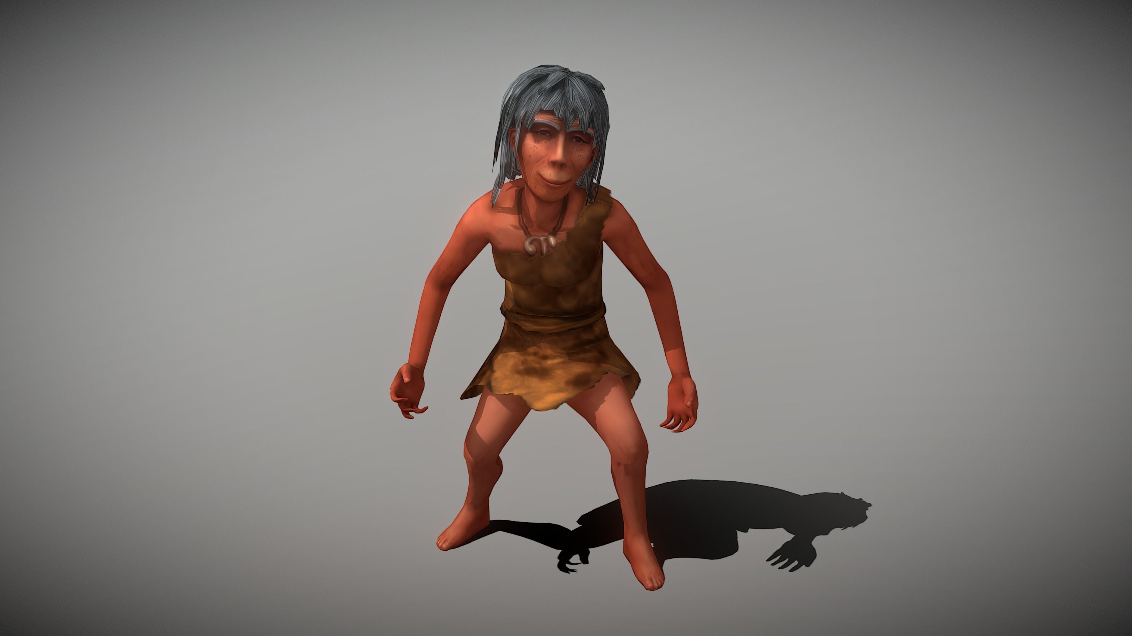 3D model Caveman Old Woman VR / AR / low-poly rigged animated | CGTrader