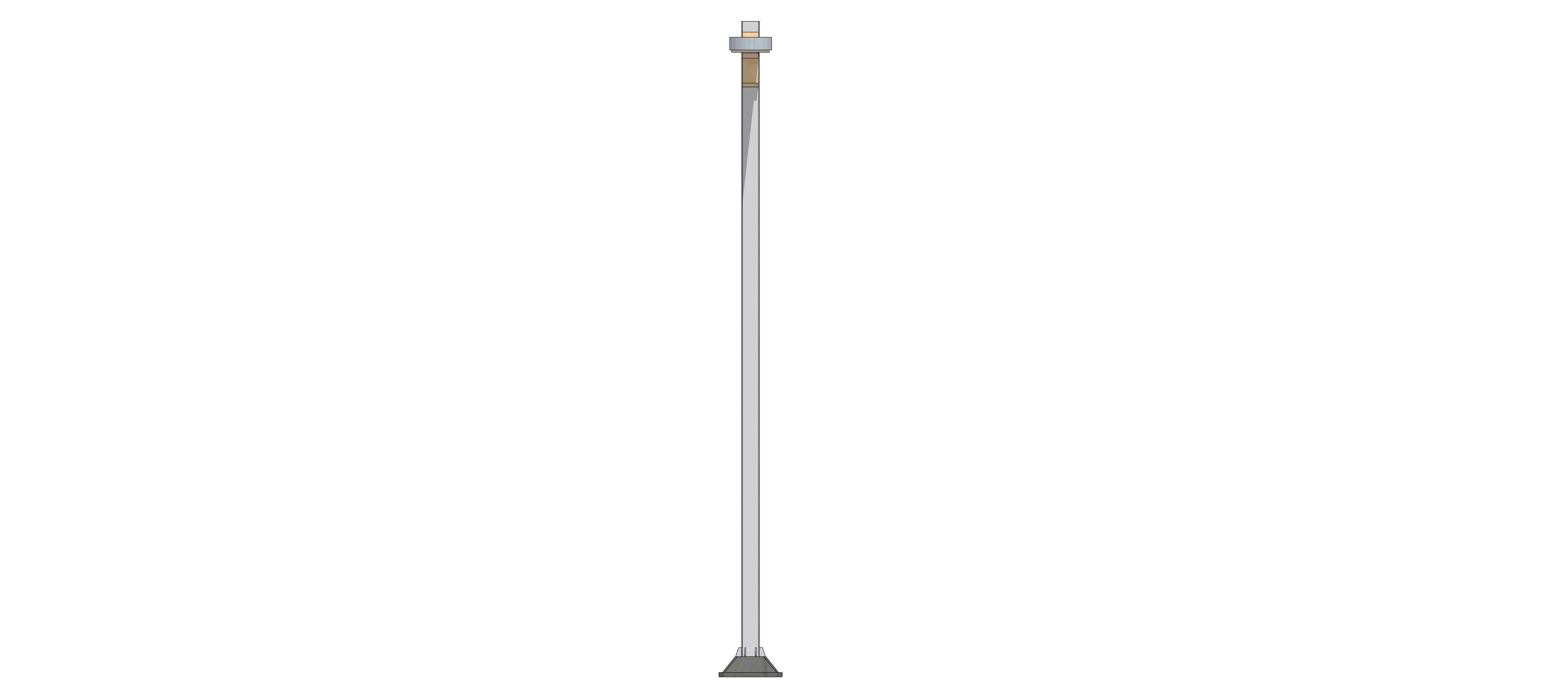 Sci-fi Simple Street Light Post 002 3D model | CGTrader