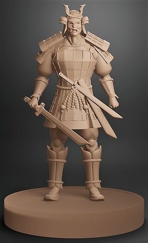 Samurai figurine 3D model 3D printable | CGTrader