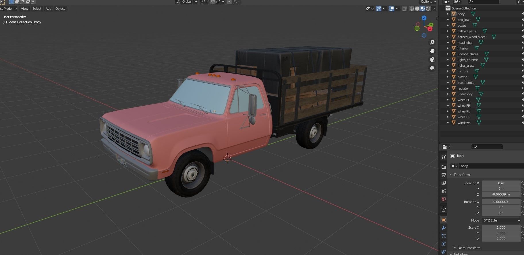 3D model Dodge light-duty stake truck VR / AR / low-poly | CGTrader