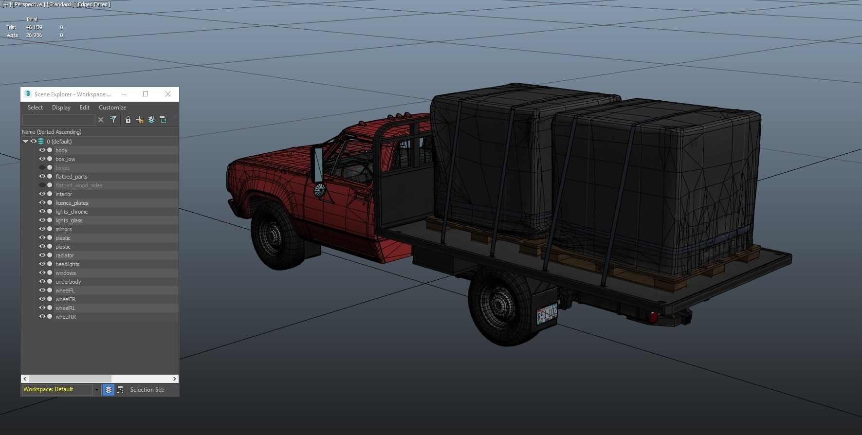 3D model Dodge light-duty stake truck VR / AR / low-poly | CGTrader