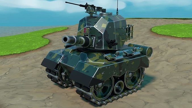 3D model Cartoon Low Poly Animated Tank VR / AR / low-poly | CGTrader
