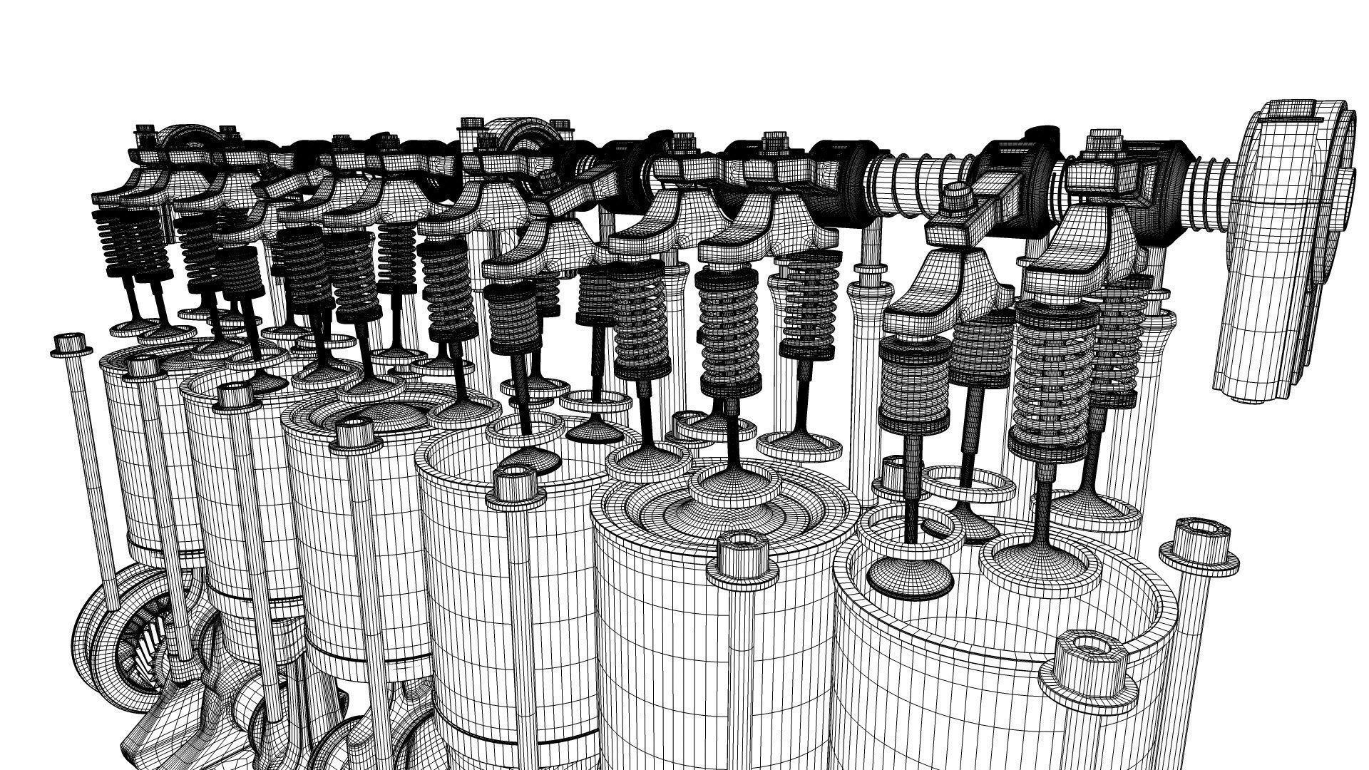 INLINE 6 Engine Working Animated 3D model animated rigged | CGTrader