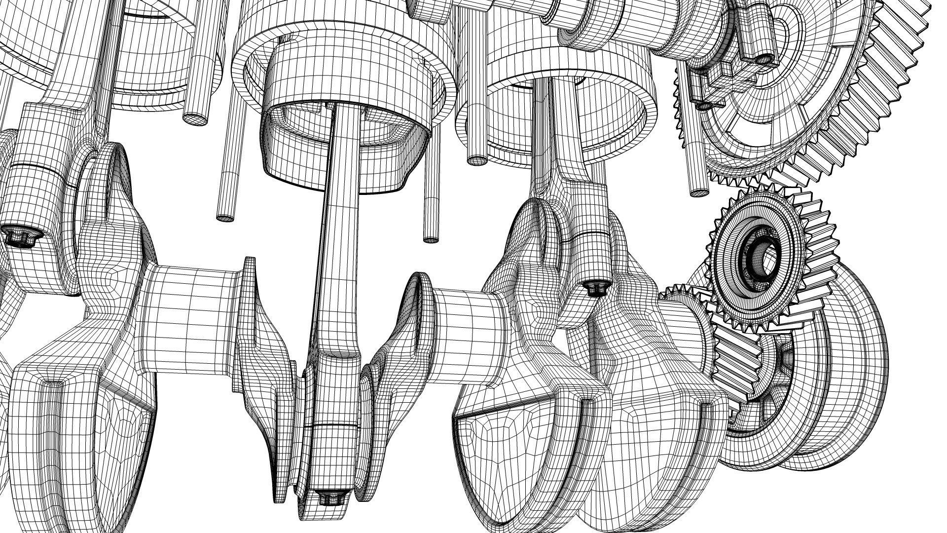INLINE 6 Engine Working Animated 3D model animated rigged | CGTrader