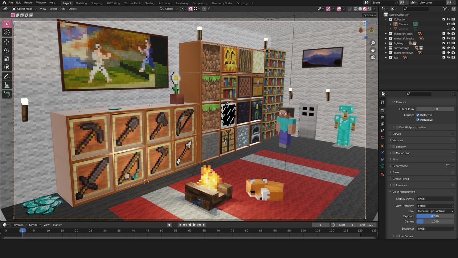 Minecraft scene model 3D model | CGTrader