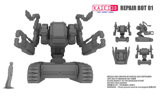 KAIEI3D repair bot 01 3D model 3D printable | CGTrader
