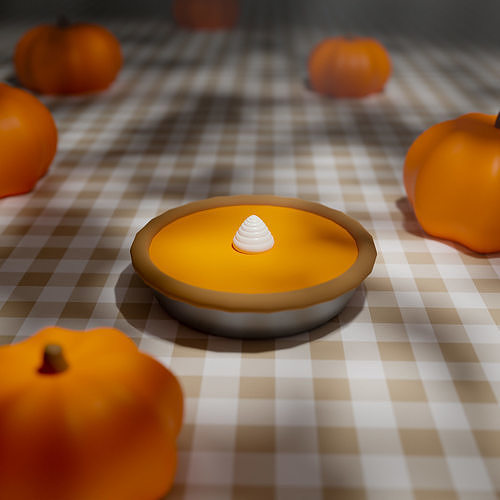 3D model Pumpkin Pie VR / AR / low-poly | CGTrader