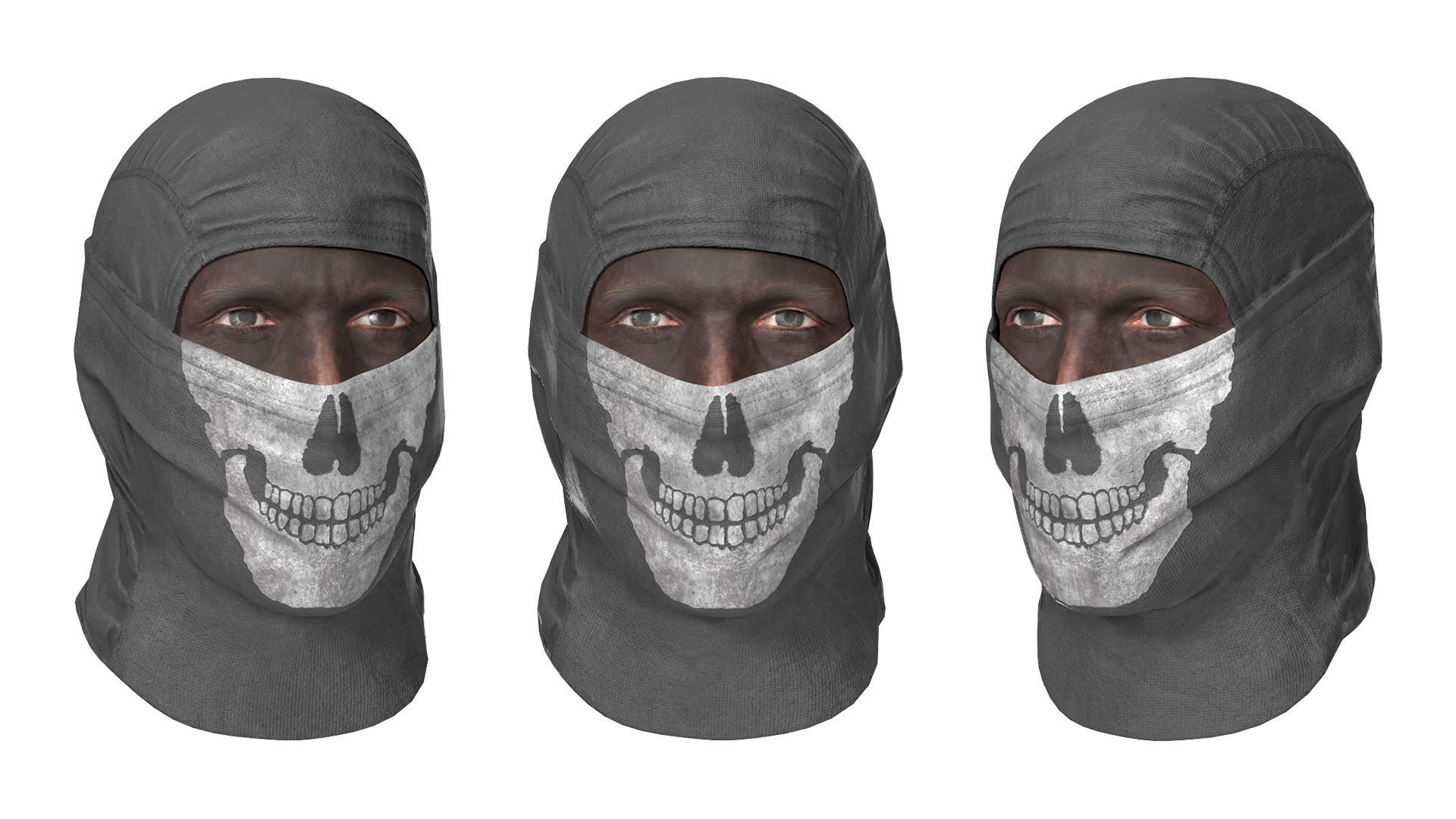 3D model MILITARY Game Ready Ghost Head and Balaclava VR / AR / low ...