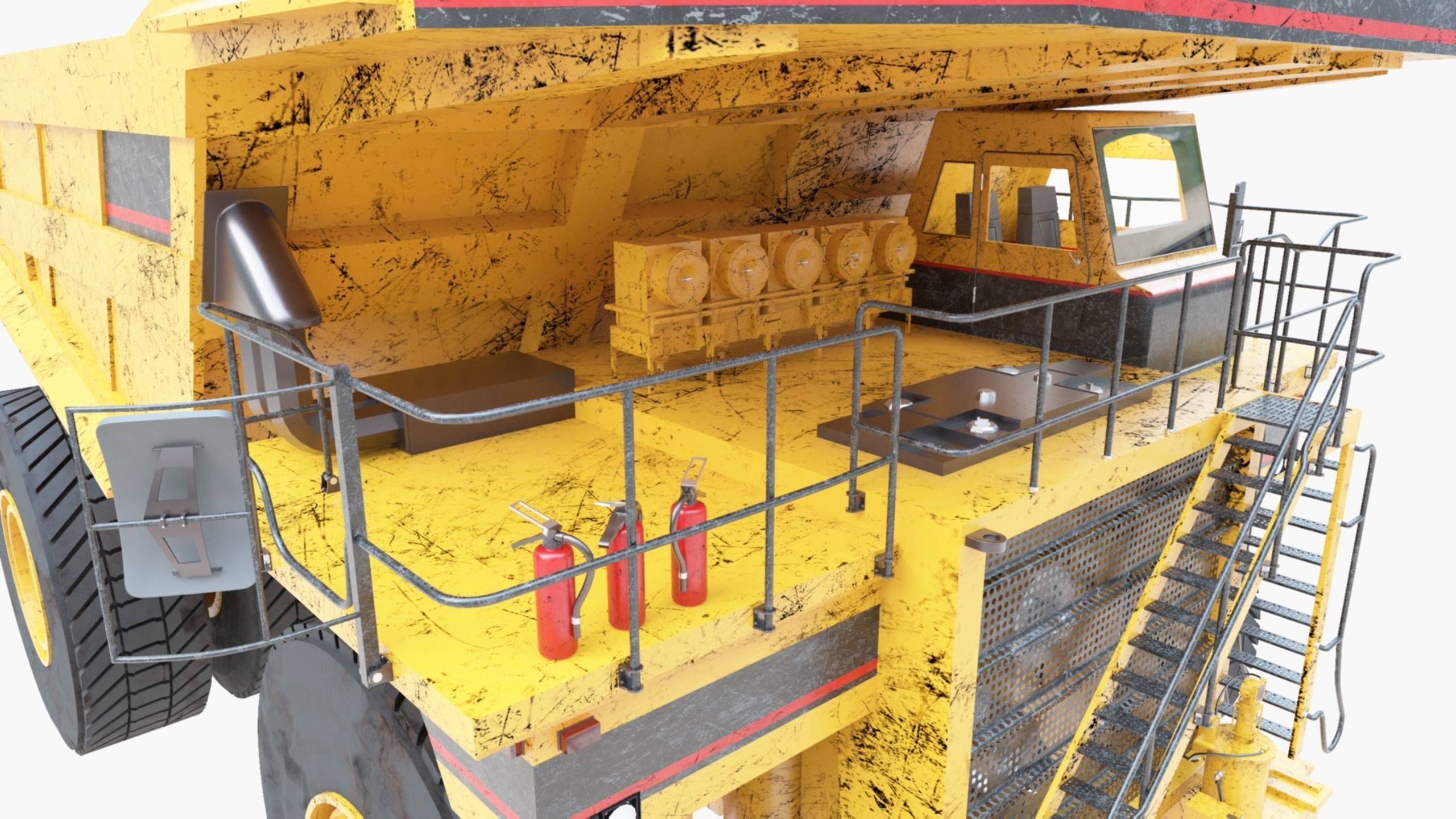 Dump Haul Mining Truck - Proper High Poly With Cabin Interior 3D model rigged | CGTrader