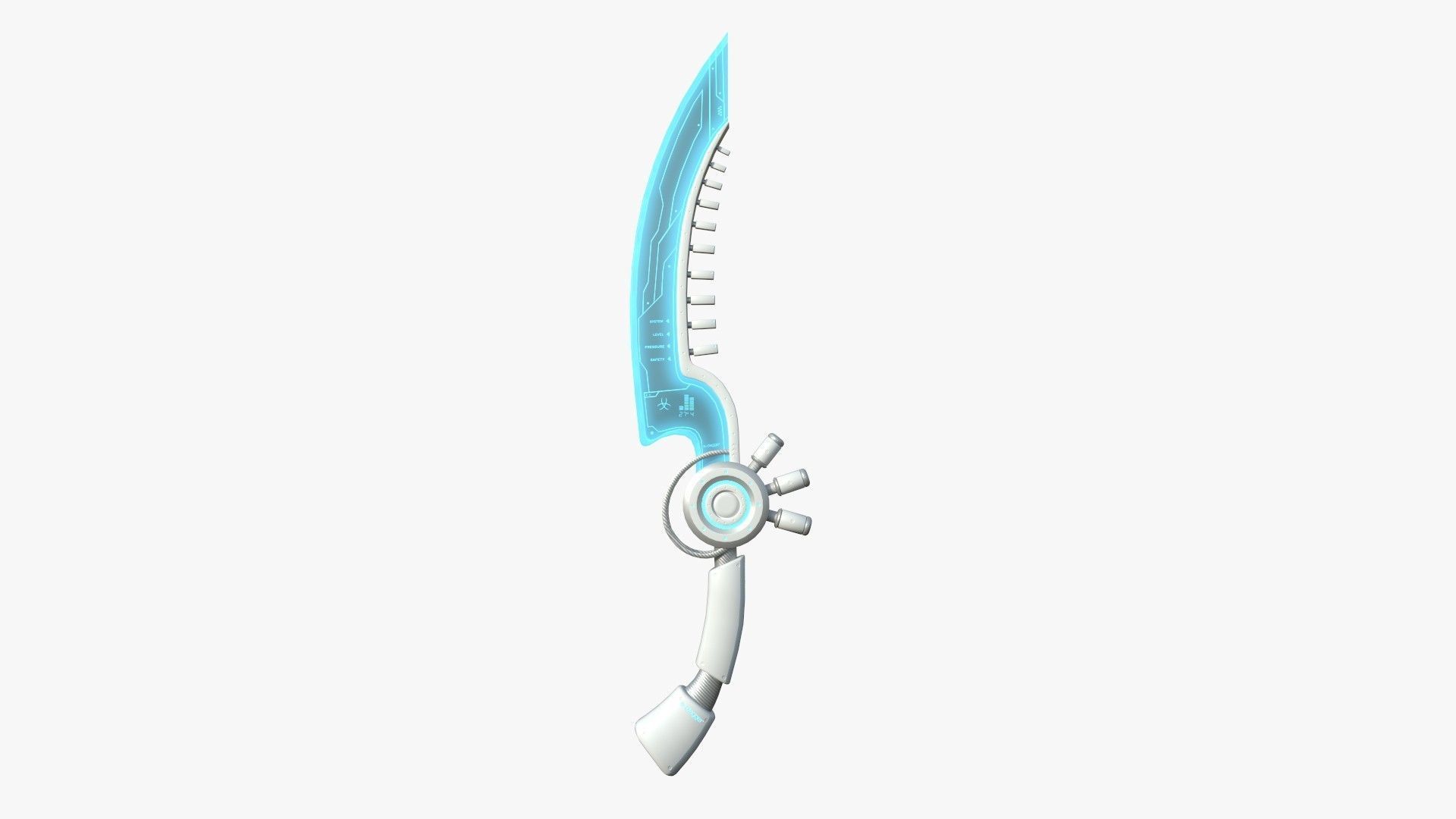 3D model SciFi Dagger A02 White Blue - Sci Fi Weapon Design VR / AR ...