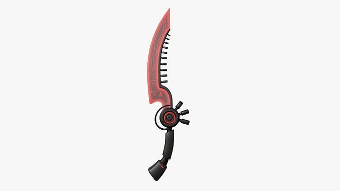 3D model SciFi Dagger A04 Black Red - Sci Fi Weapon Design VR / AR ...