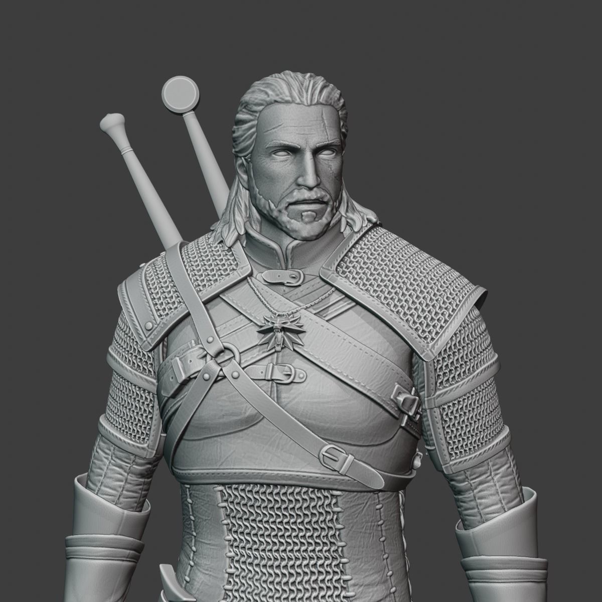 Witcher Geralt of Rivia 3D model 3D printable | CGTrader