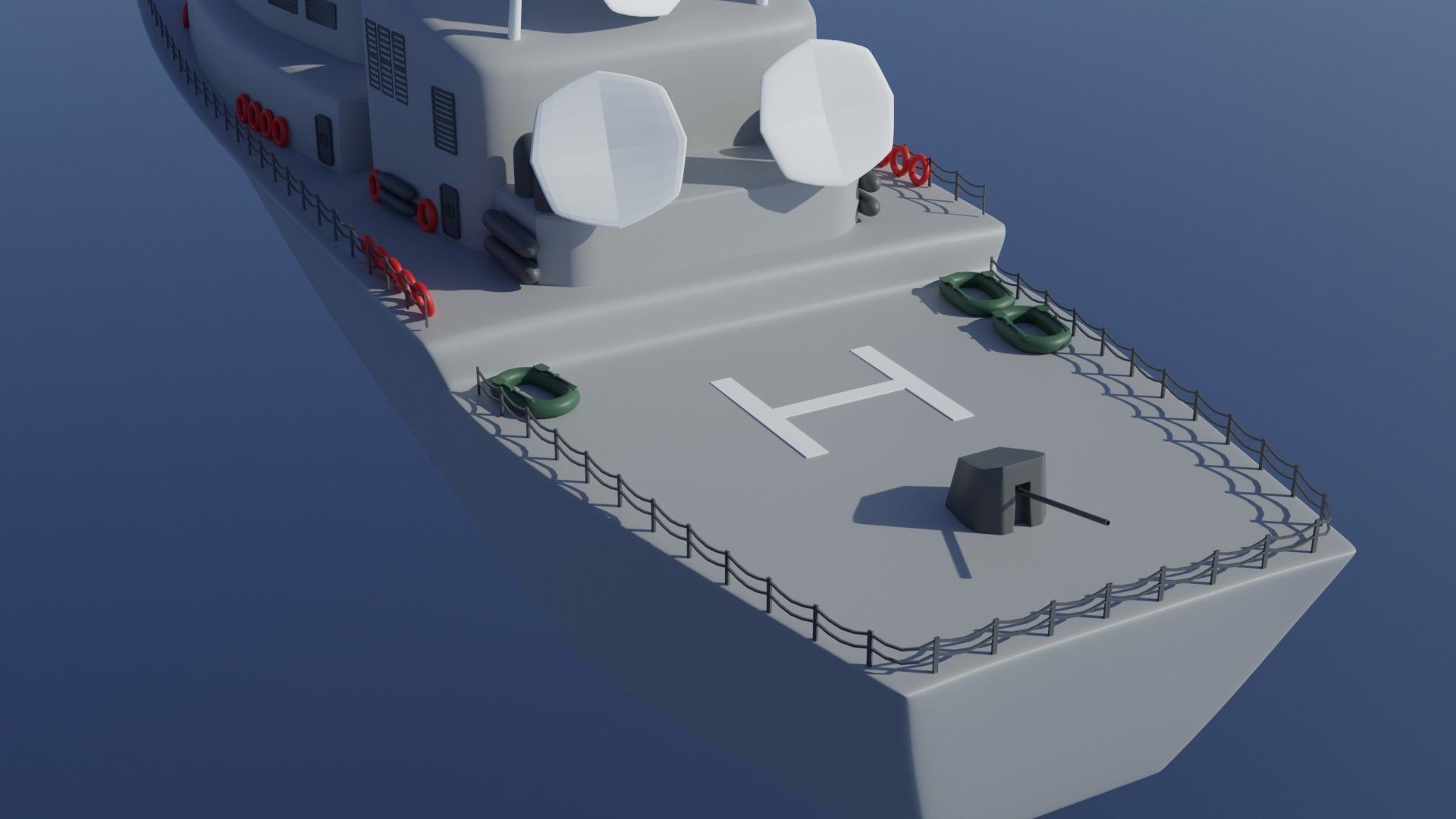 Destroyer ship Low-poly 3D model free VR / AR / low-poly 3D model ...