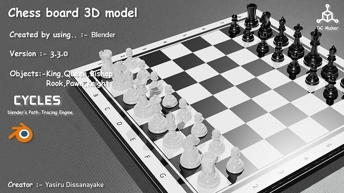Chess board 3D model free VR / AR / low-poly 3D model | CGTrader