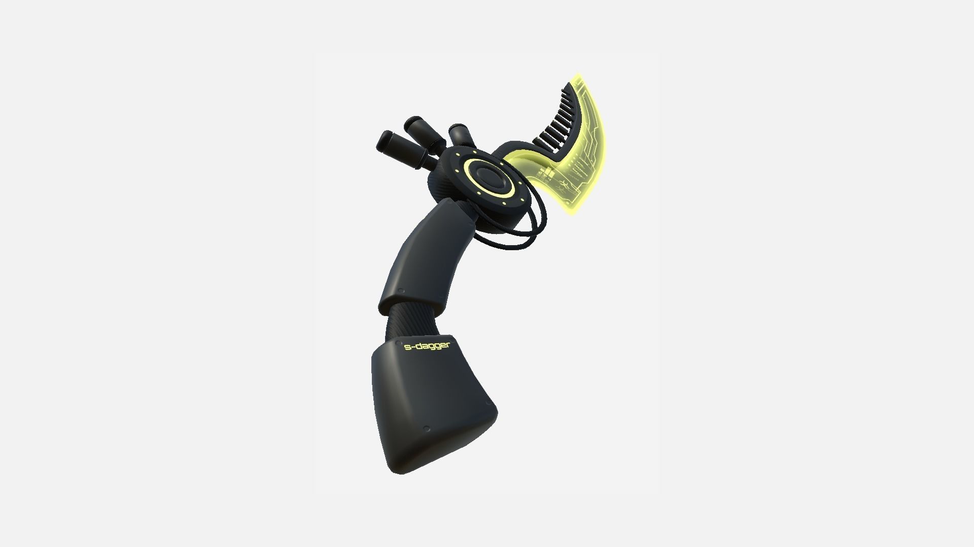 3D model SciFi Dagger A05 Black Yellow - Sci Fi Weapon Design VR / AR ...
