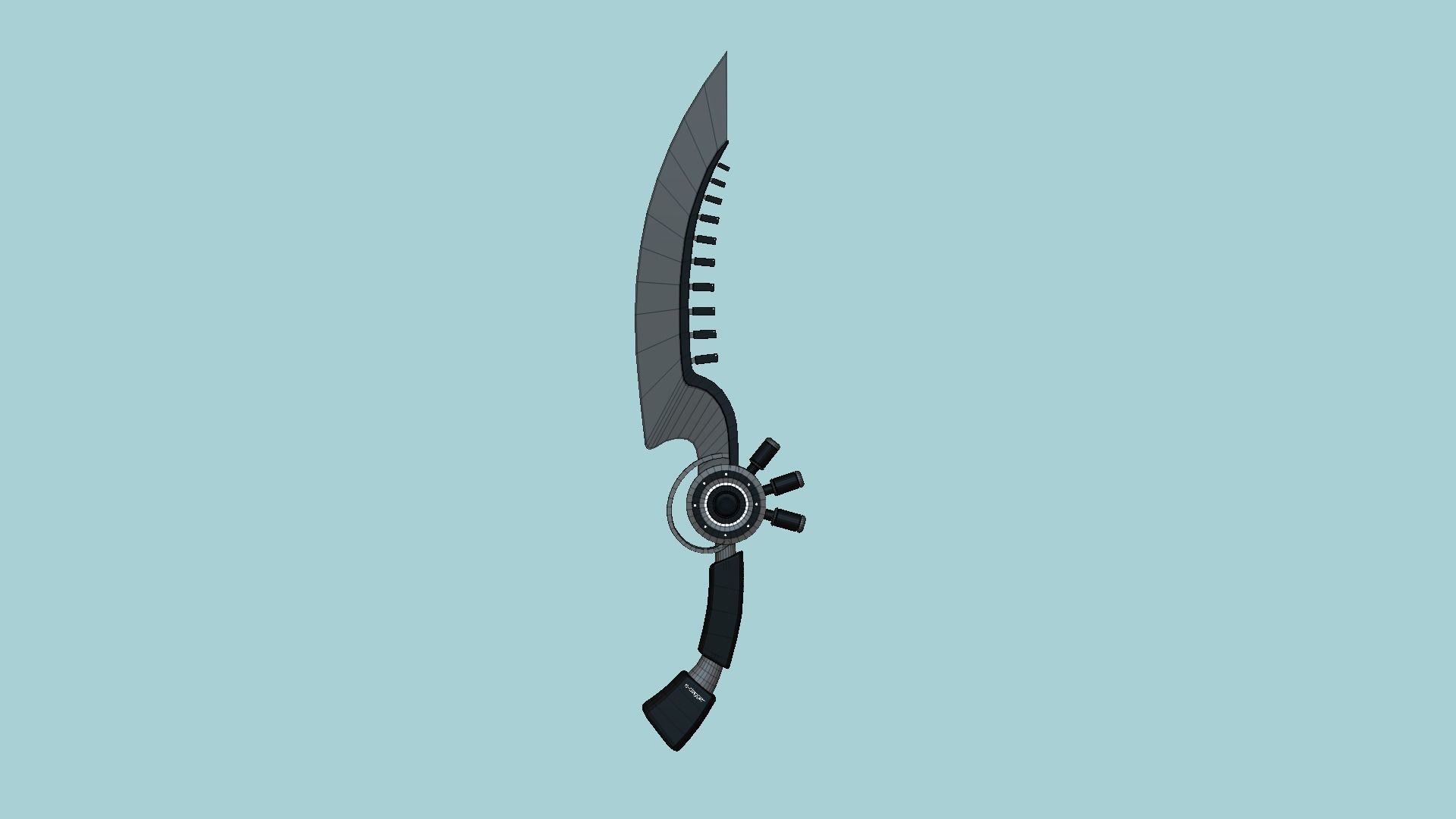 3D model SciFi Dagger A07 Black White - Sci Fi Weapon Design VR / AR ...