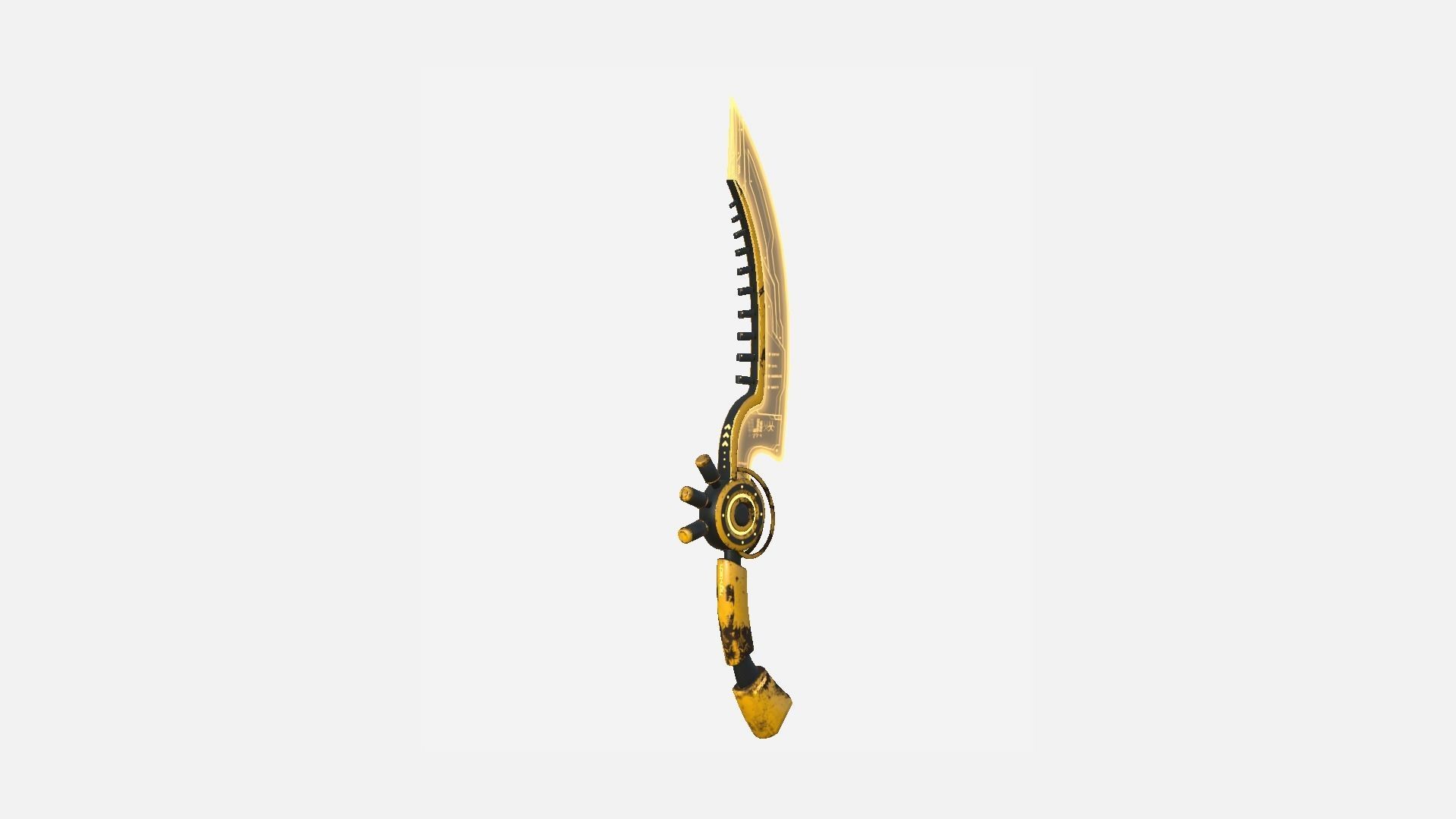 3D model SciFi Dagger A08 Yellow - Sci Fi Weapon Design VR / AR / low ...