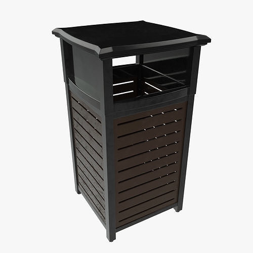 Metal Square Trash Can Low Poly High Poly 3D model | CGTrader
