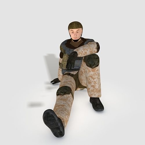 3D model Low poly realistic asiatic soldier VR / AR / low-poly | CGTrader