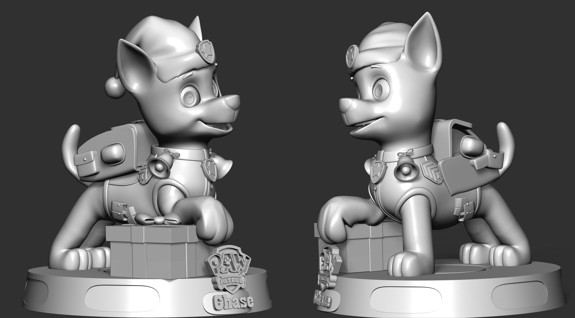 Chase Paw Patrol - Merry Christmas 3D model 3D printable | CGTrader